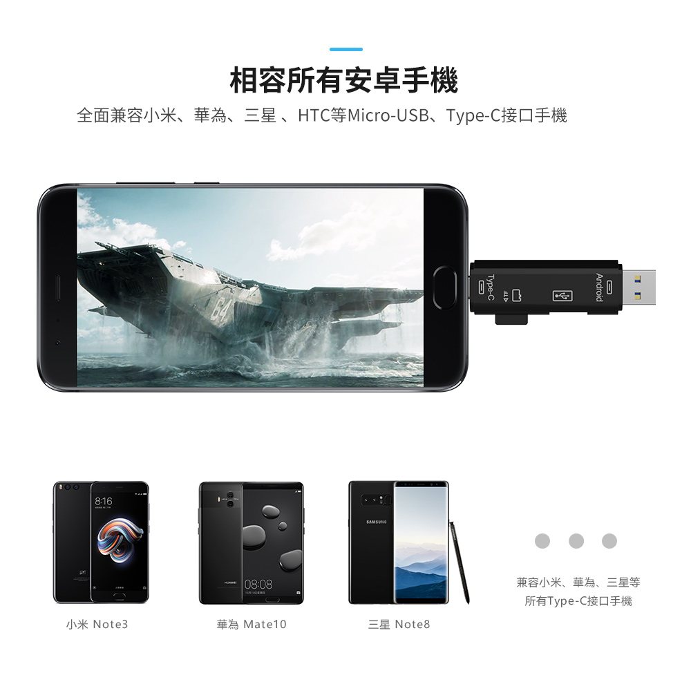 JPB 日本橋 [ ] USB/Type-C/Micro 三合一多功能讀卡機 USB轉TF/USB2.0 - 黑色 - PChome 24h購物